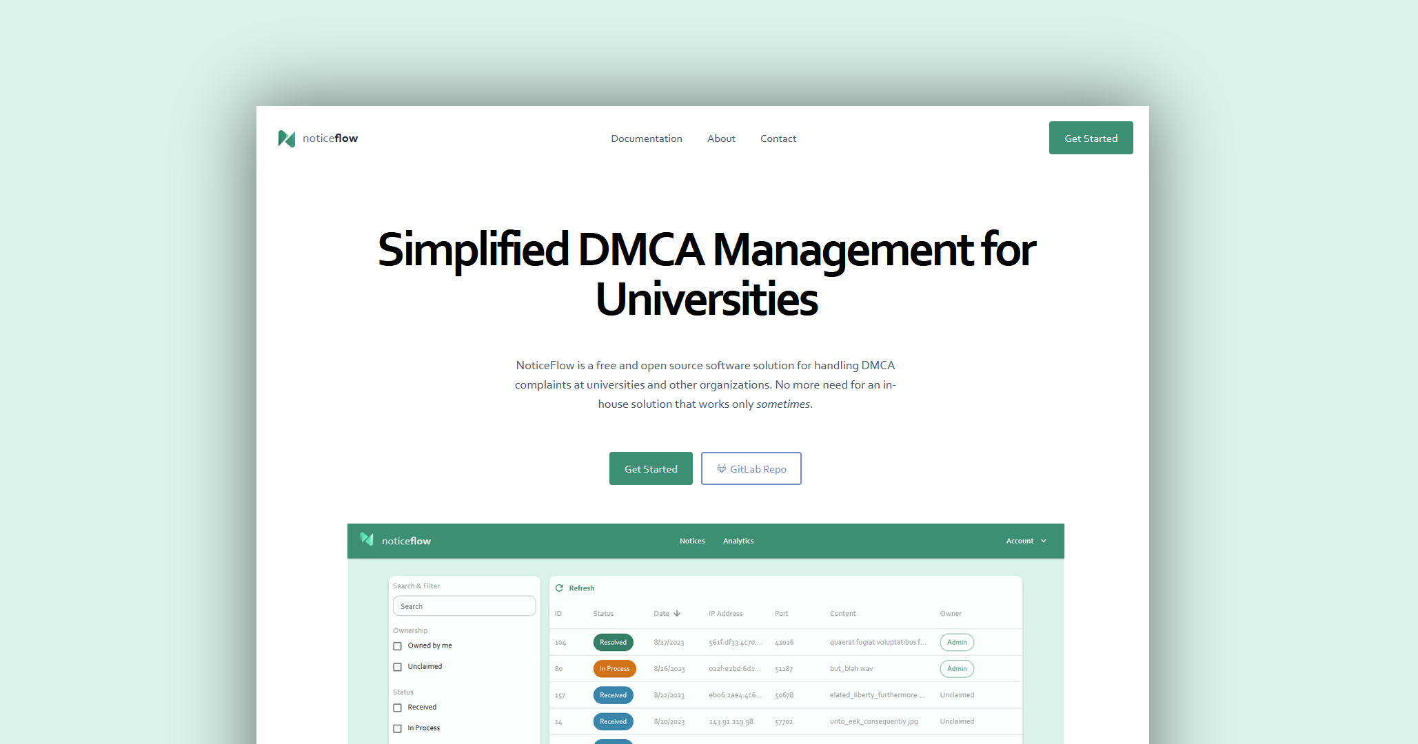 NoticeFlow - Simplified DMCA Management For Universities